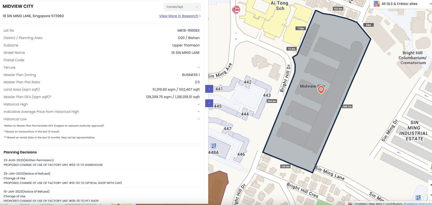 Three-storey strata terraced factory at Midview City for $6.2 mil ...